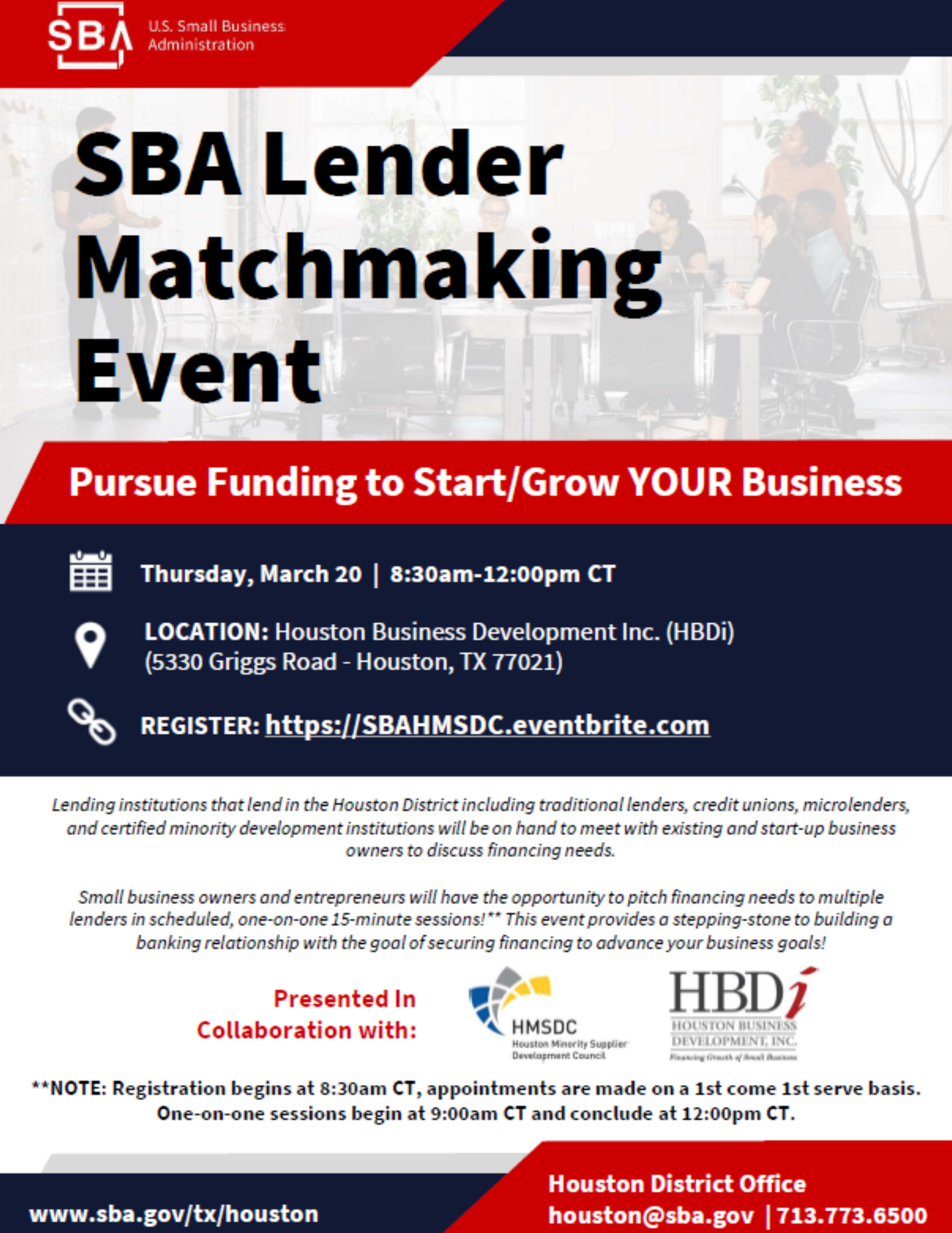 SBA Lender Matchmaking Event - HMSDC